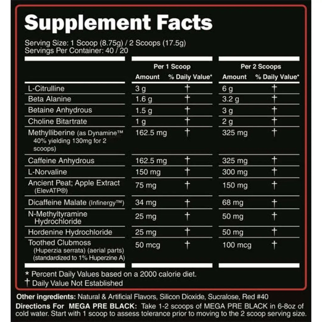 Mega Pre Black Pre Workout [Expires 6/2022] – Supps Central